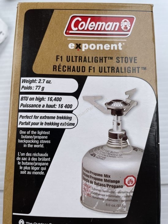 Old Coleman Parts > Coleman exponent F1 Ultralight Stove